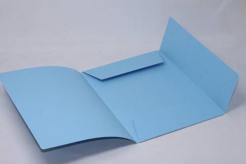 Mappe 125 A4 dokument karton 250 g m/3 klapper blå